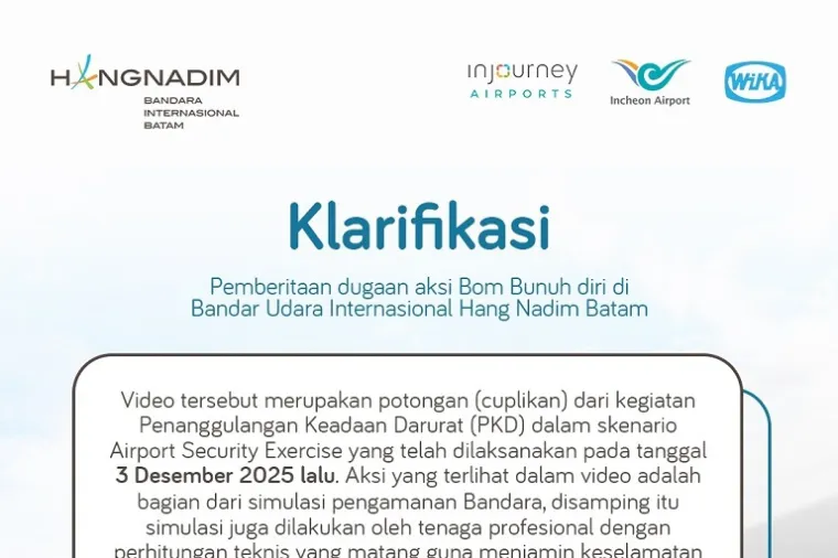 Isu Bom Bunuh Diri di Bandara Hang Nadim Dipastikan Hoaks, PT BIB Beri ...